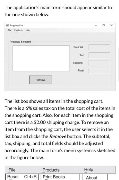 Solved ng the toThe application's main form should appear | Chegg.com
