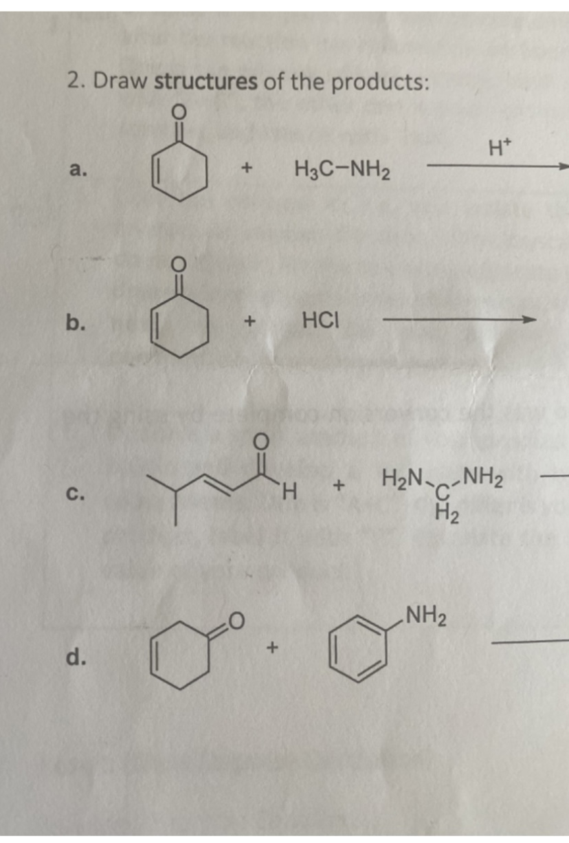 Solved Draw structures of the products:a.H3C-NH2b.d. | Chegg.com