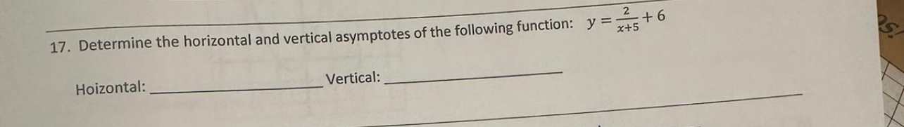 Solved Determine the horizontal and vertical asymptotes of | Chegg.com