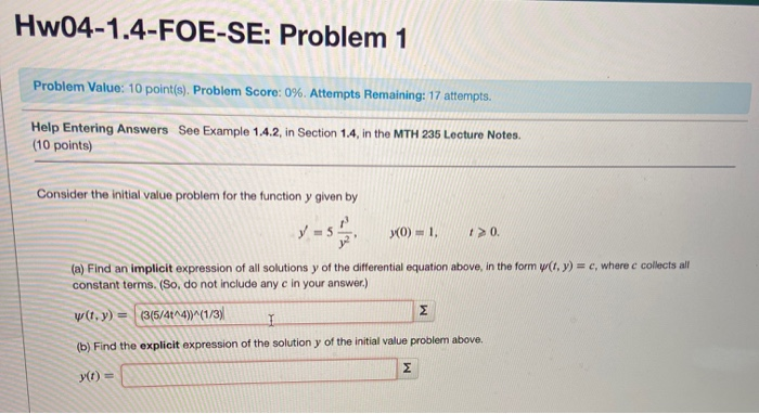 Solved Hw04-1.4-FOE-SE: Problem 1 Problem Value: 10 | Chegg.com