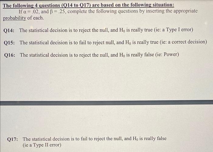 Solved The following 4 questions (Q14 to Q17 ) are based on | Chegg.com
