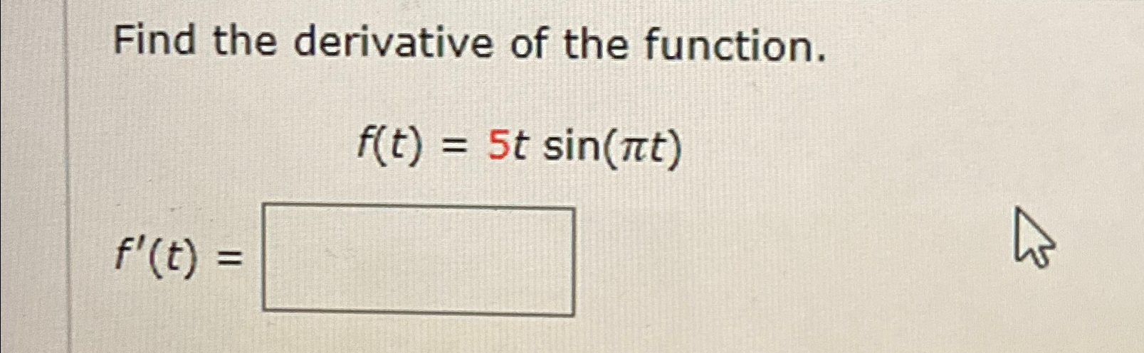Solved Find the derivative of the | Chegg.com