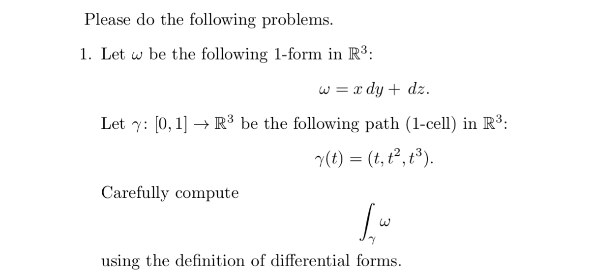 Solved Please do the following problems.Let ω ﻿be the | Chegg.com