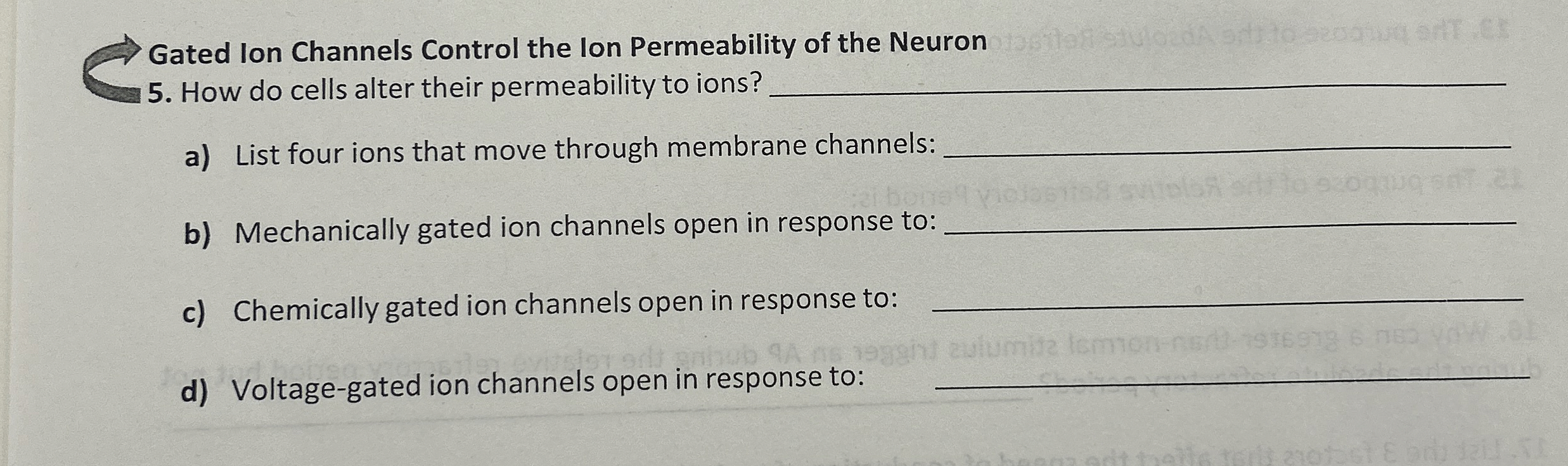 Solved Gated Ion Channels Control the Ion Permeability of | Chegg.com
