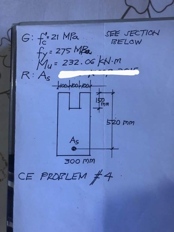 Solved SEE SECTION BELOW Gf: 21 MPa fy= 275 MPa Mu= 232.06 | Chegg.com