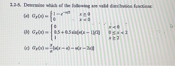 Solved 2.2-5. Determine which of the following are valid | Chegg.com