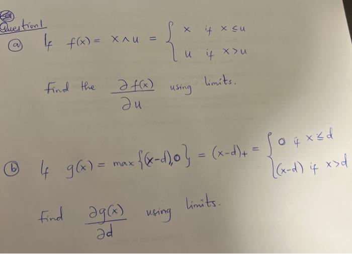 Solved L f(x)=x∧u={xu if x⩽u if x>u Find the ∂u∂f(x) using | Chegg.com