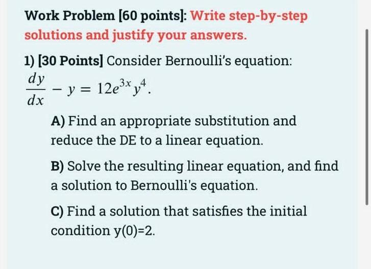 Solved Work Problem [60 points]: Write step-by-step | Chegg.com