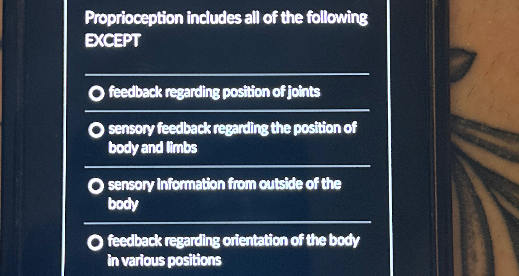 Solved Proprioception includes all of the following | Chegg.com