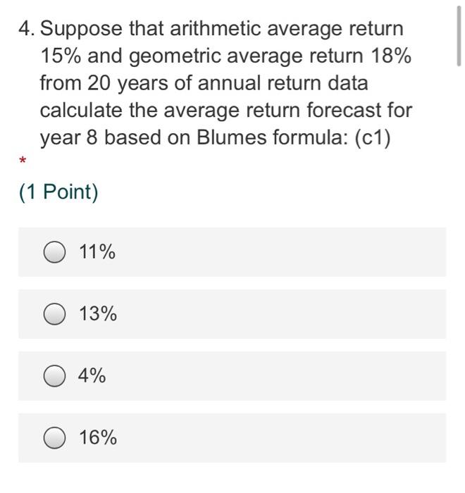 Solved 4. Suppose that arithmetic average return 15% and | Chegg.com