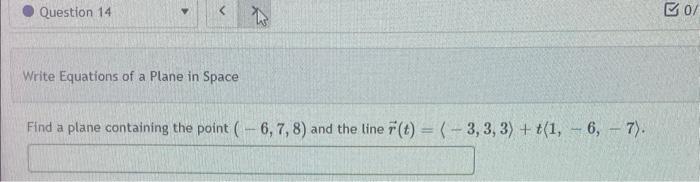 Solved Write Equations of a Plane in Space Find a plane | Chegg.com