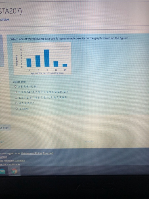 Solved STA207) DTERM Which one of the following data sets is | Chegg.com