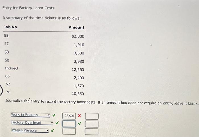 Solved Entry for Factory Labor Costs A summary of the time | Chegg.com
