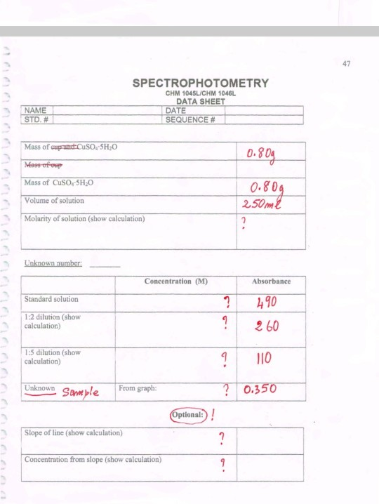 Solved ExP; Spectrophotometry.pdf v Experiment Analysis of | Chegg.com