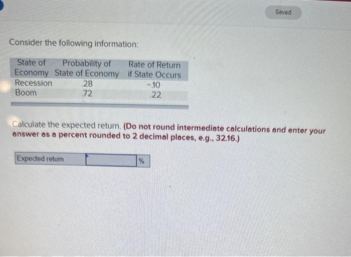 Solved Consider the following information: Calculate the | Chegg.com