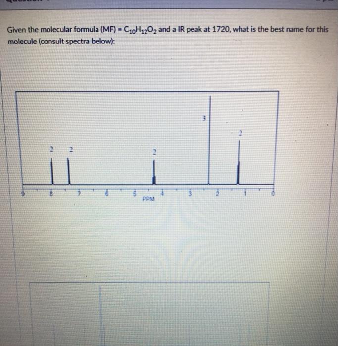 Solved Given the molecular formula (MF) - C10H12O, and a IR | Chegg.com