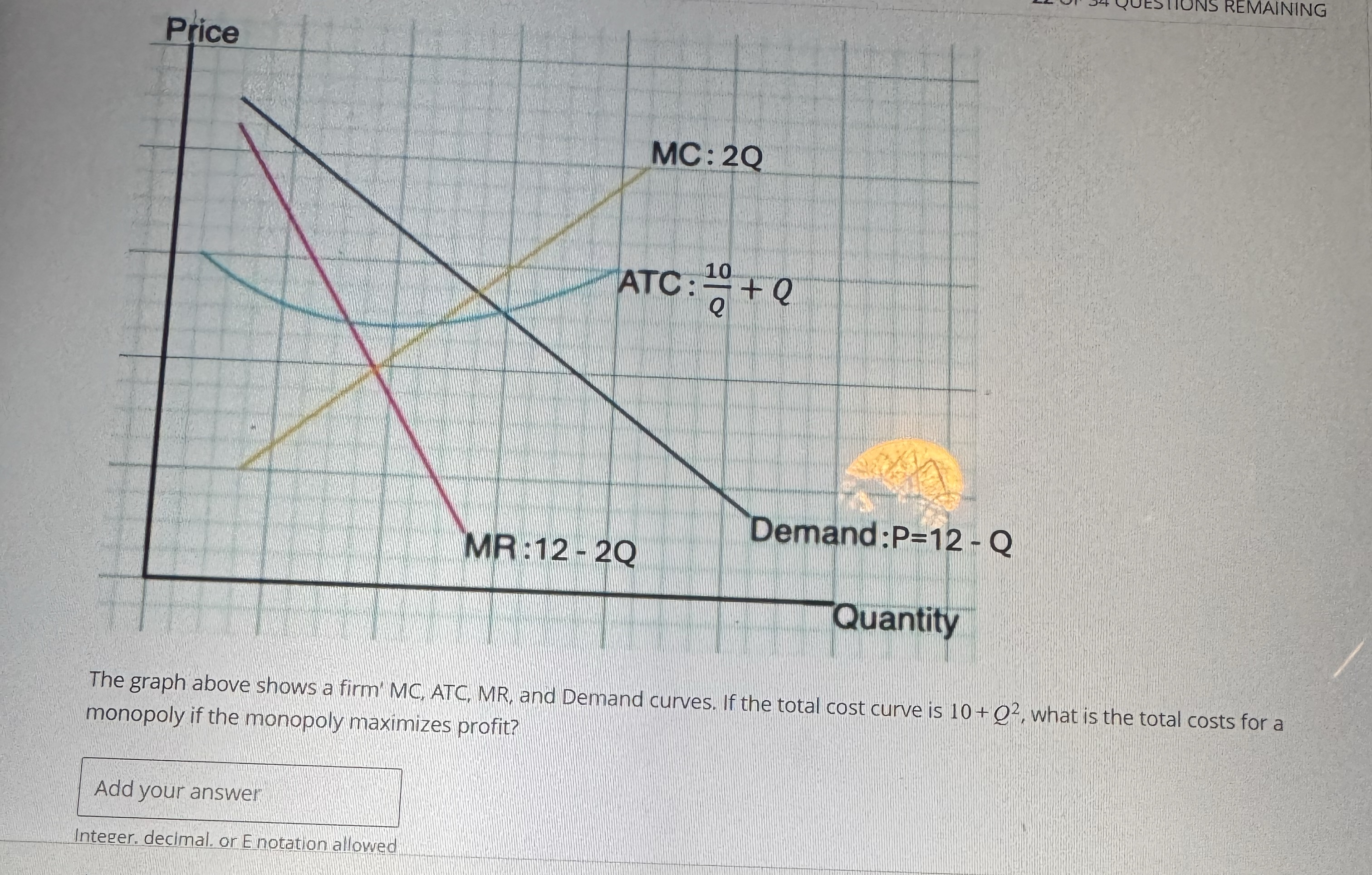 Solved The graph above shows a firm MC, ﻿ATC, MR, ﻿and | Chegg.com