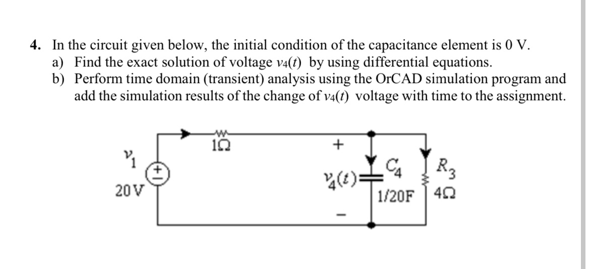 Solved In the circuit given below, the initial condition of | Chegg.com