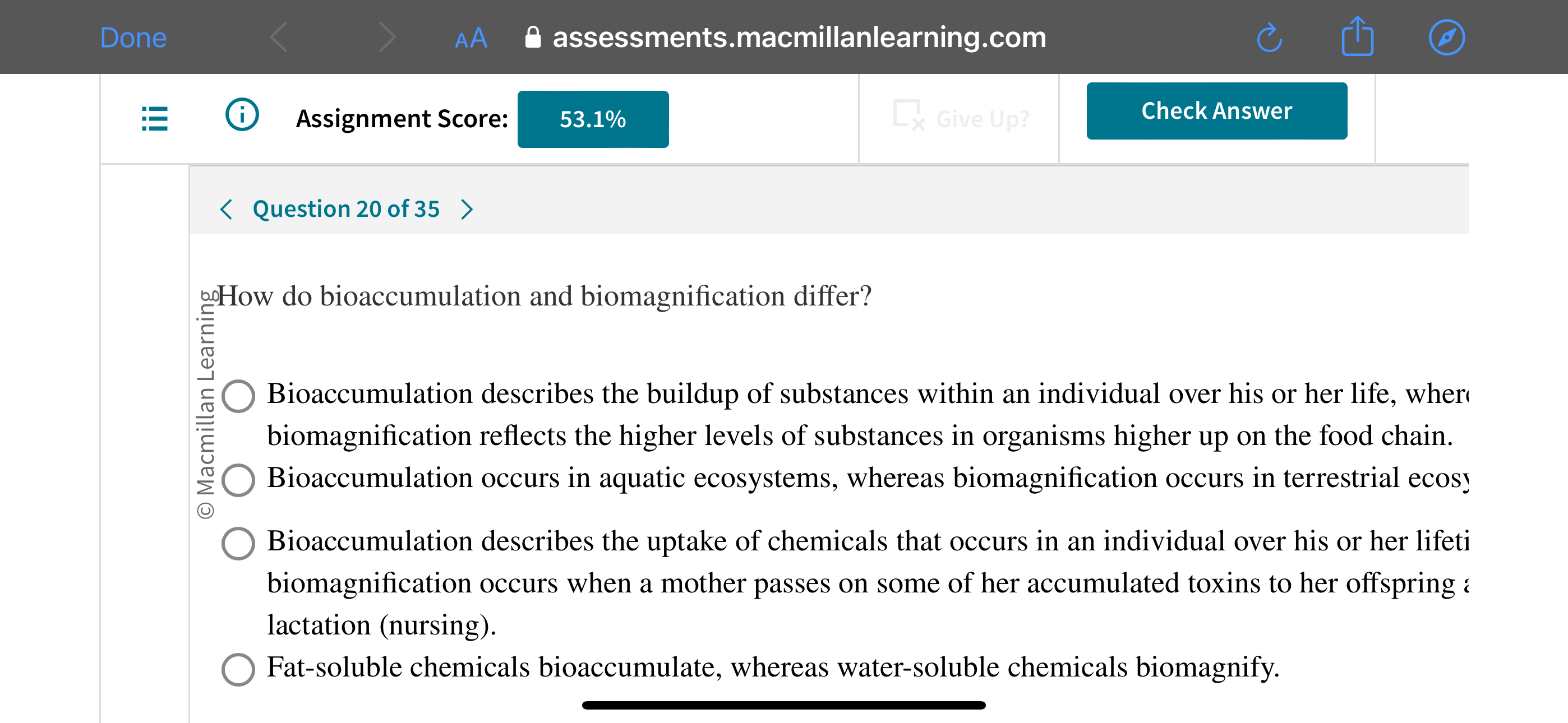 Solved DoneAAassessments.macmillanlearning.comAssignment | Chegg.com