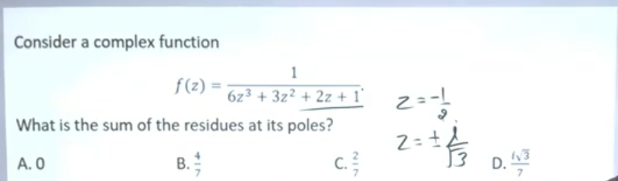 Solved Consider a complex functionf(z)=16z3+3z2+2z+1What is | Chegg.com