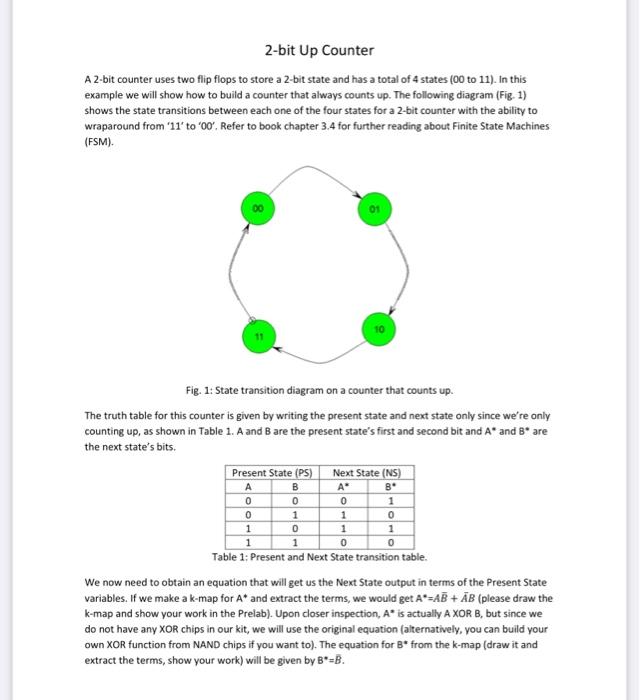 Solved 2-bit Up Counter A 2-bit counter uses two flip flops | Chegg.com