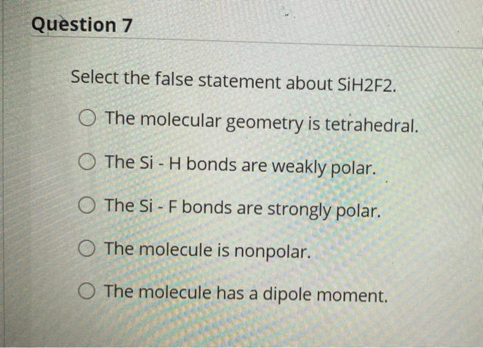 Solved Question 1 Which of these molecules is linear? O BeF2 | Chegg.com