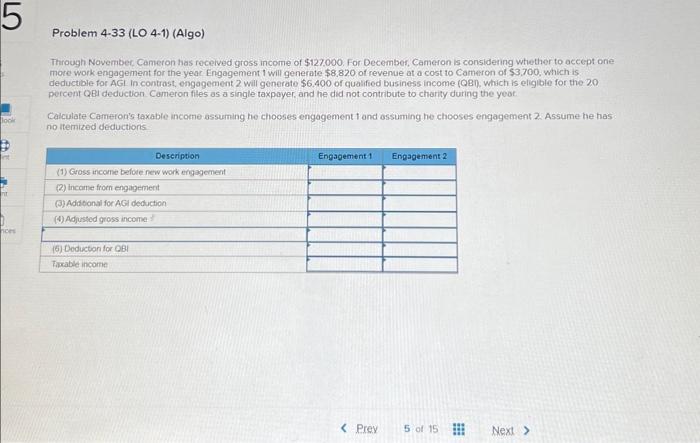 Solved Problem 4-33 (LO 4-1) (Algo) Through November. | Chegg.com