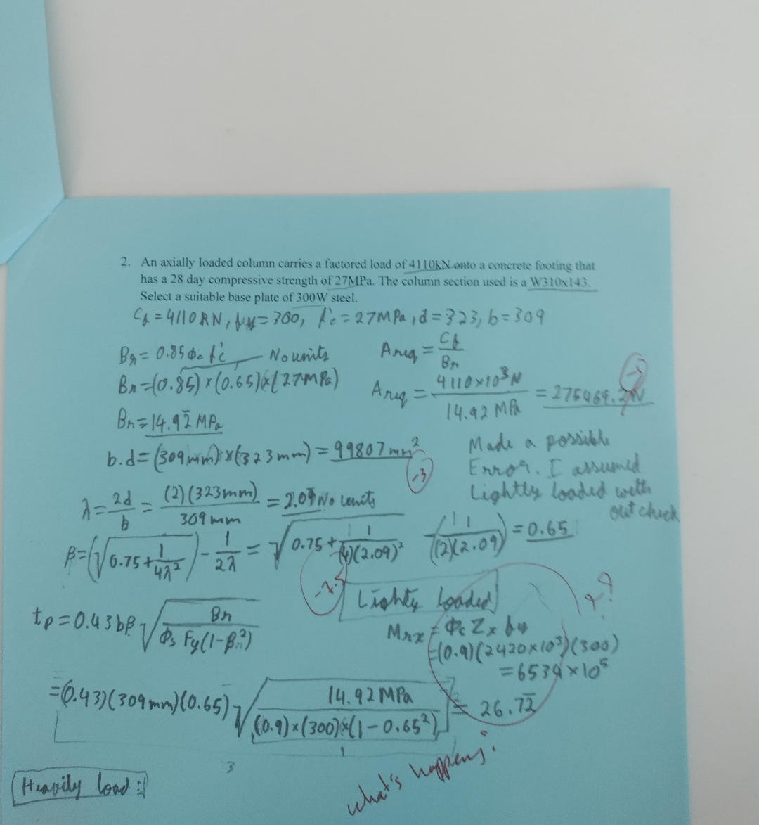 An axially loaded column carries a factored load of | Chegg.com