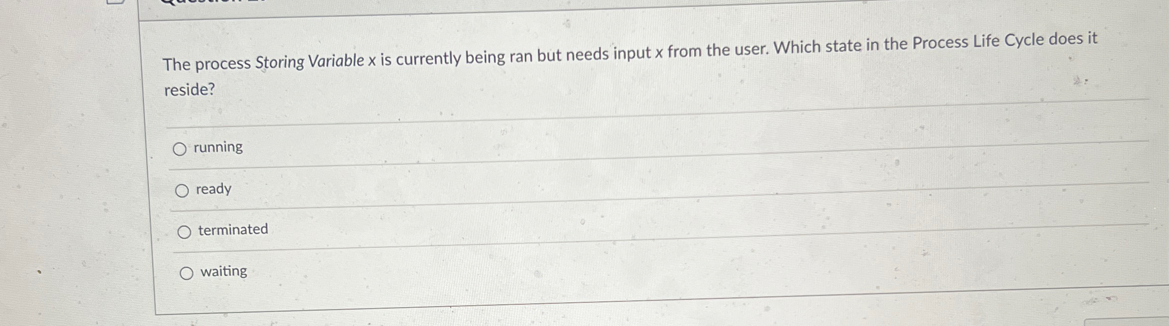 Solved The Process Storing Variable X ﻿is Currently Being