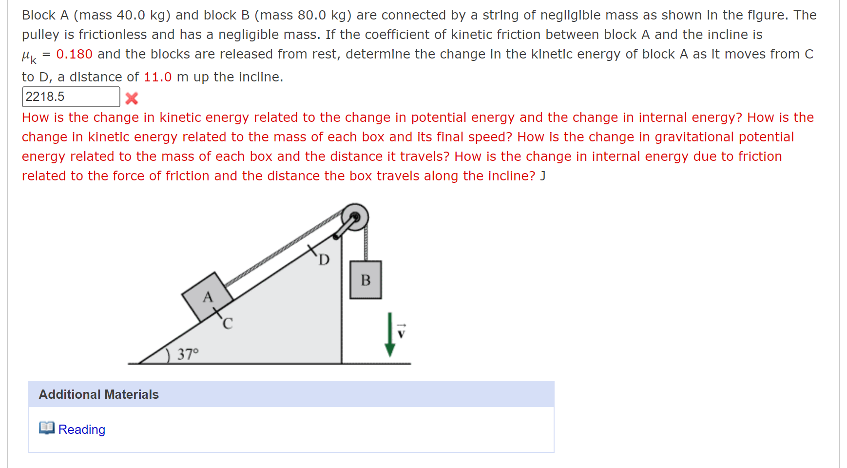 Solved Block A (mass 40.0kg ) ﻿and block B (mass 80.0kg ) | Chegg.com