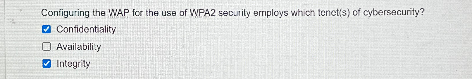 Solved Configuring the WAP for the use of WPA2 ﻿security | Chegg.com