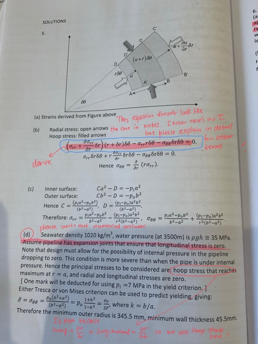 Solved [3 marks) b) Derive the axisymmetric stress | Chegg.com