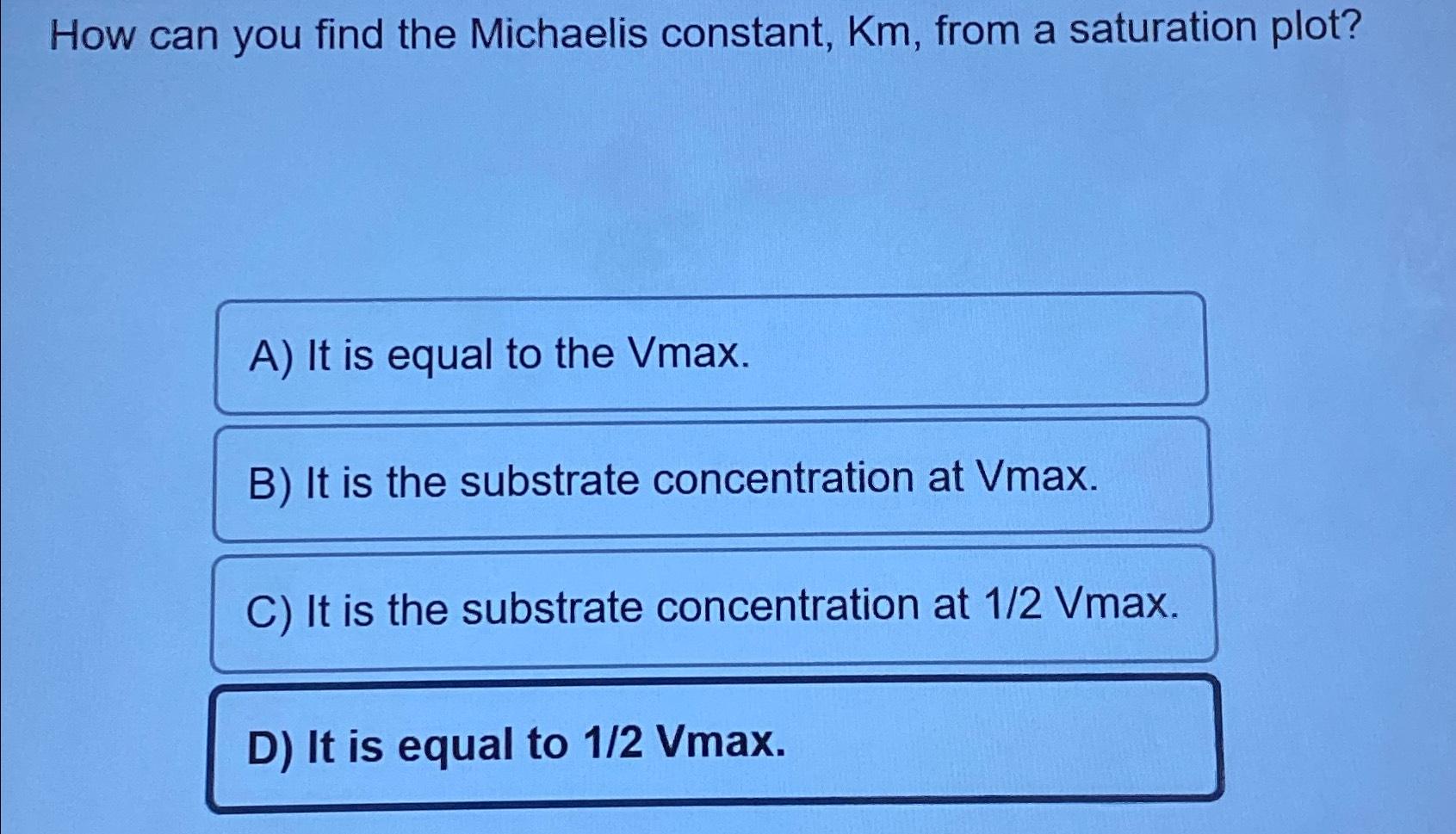 Solved How can you find the Michaelis constant, Km, ﻿from a | Chegg.com