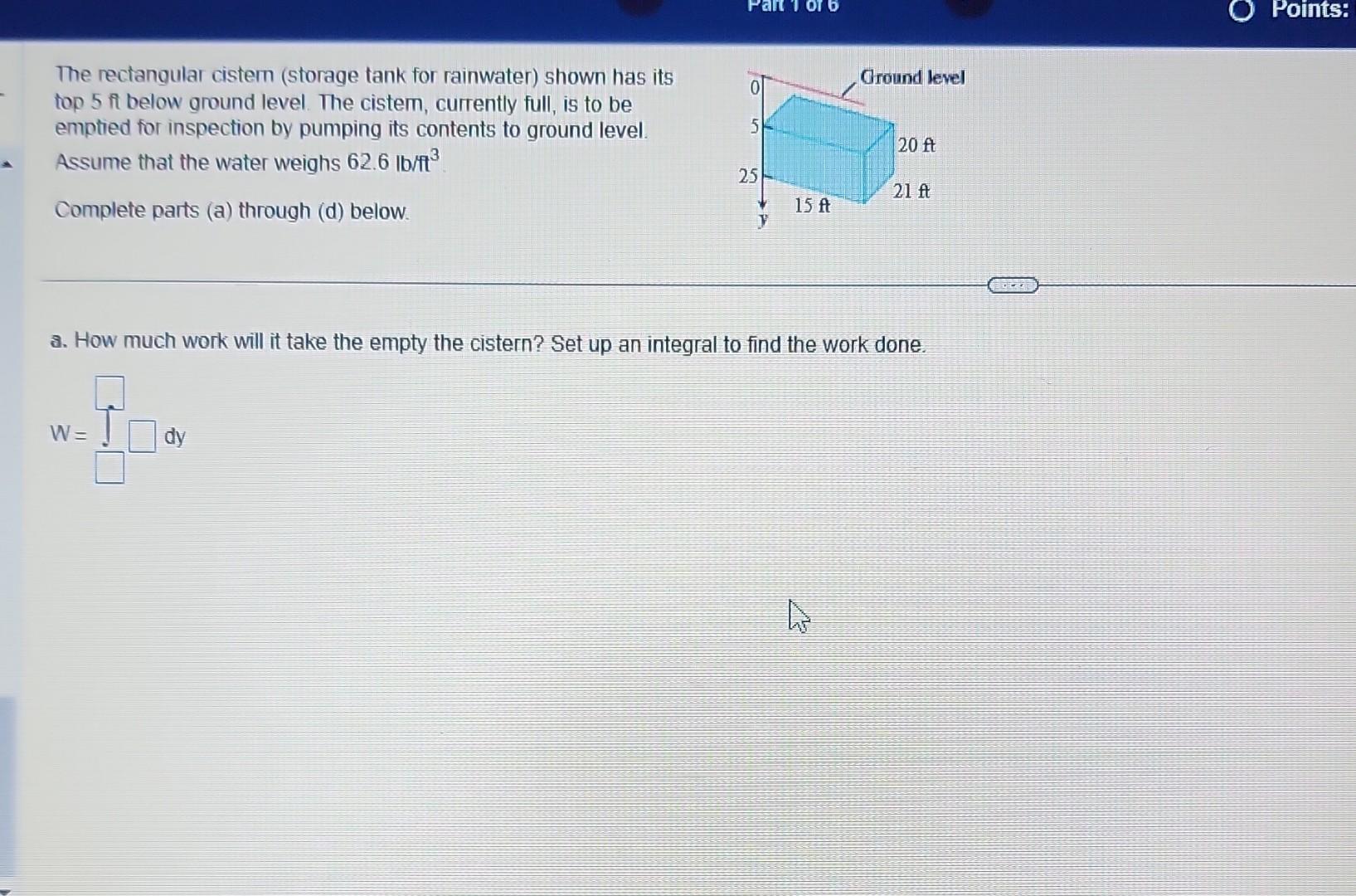 Solved The rectangular cistern (storage tank for rainwater) | Chegg.com