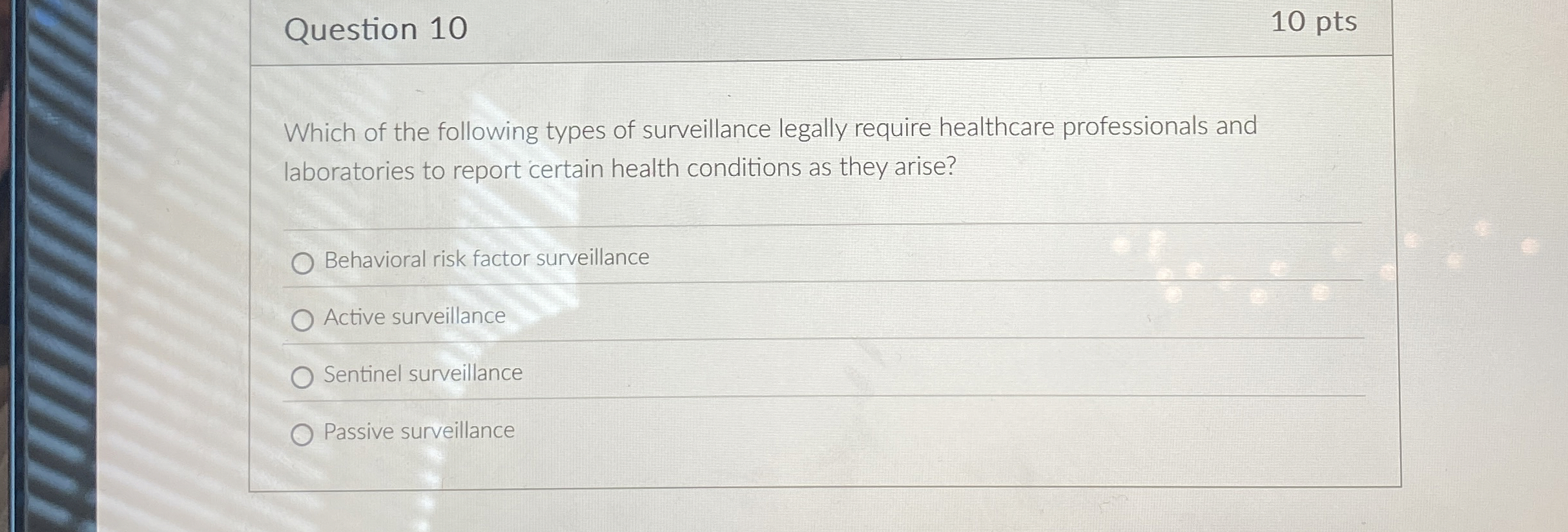 Solved Question 1010 ﻿ptsWhich of the following types of | Chegg.com