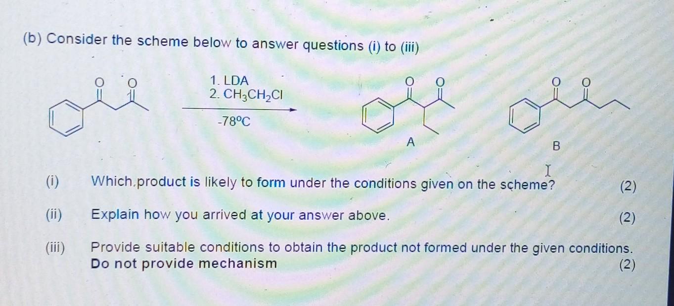 Solved (b) Consider the scheme below to answer questions (i) | Chegg.com