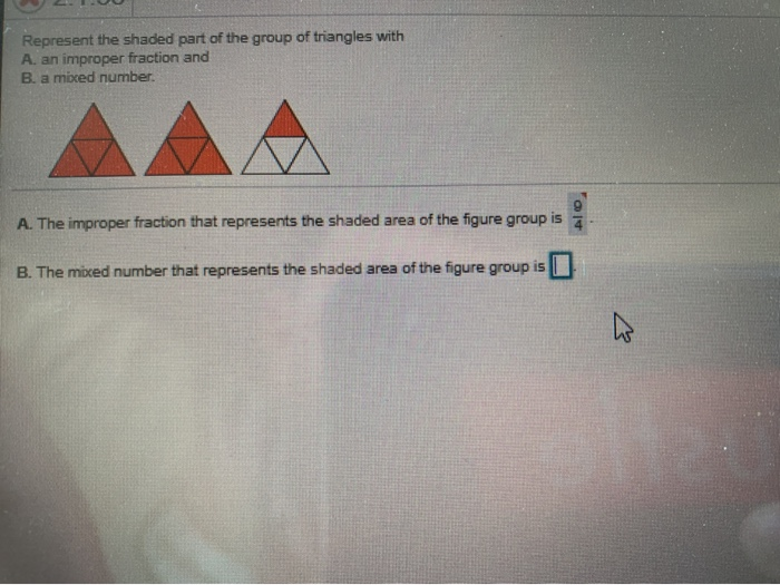 Solved Represent the shaded part of the group of triangles | Chegg.com