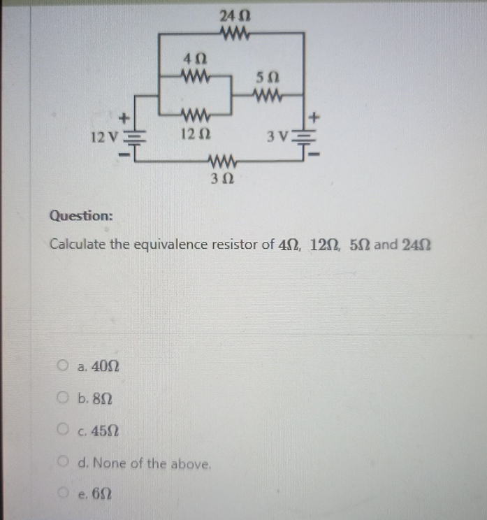 Solved Question:Calculate the equivalence resistor of | Chegg.com