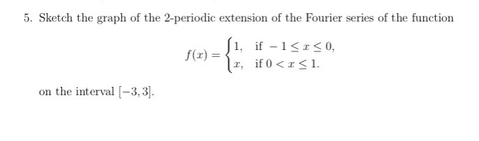 Solved 5. Sketch the graph of the 2-periodic extension of | Chegg.com