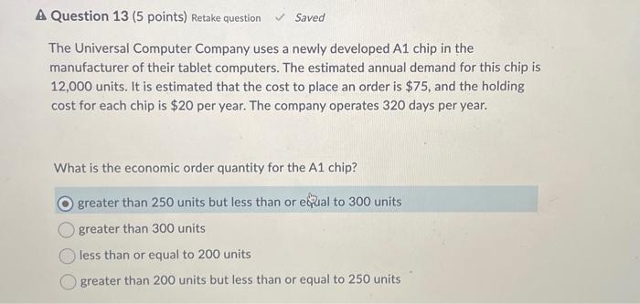 Solved The Universal Computer Company uses a newly developed | Chegg.com