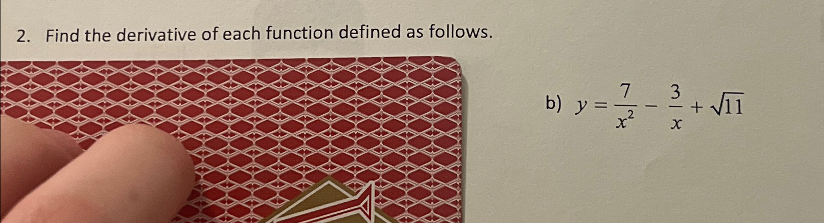 Solved Find the derivative of each function defined as | Chegg.com