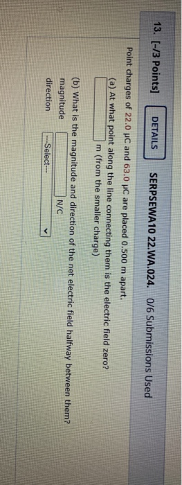 Solved 1. [-/3 Points) DETAILS SERPSEWA10 22.WA.018. 0/6 | Chegg.com