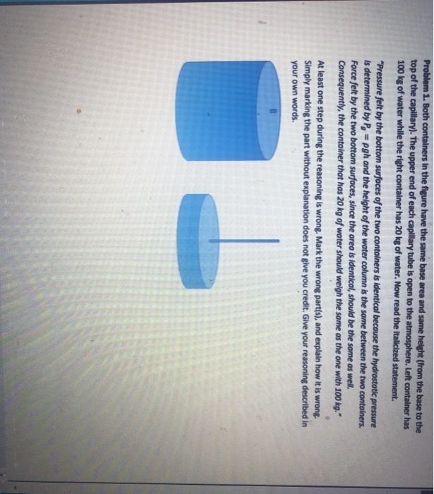 Solved Problem 1. Both containers in the figure have the | Chegg.com