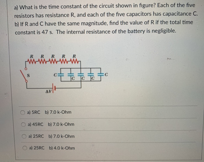 Solved a) What is the time constant of the circuit shown in | Chegg.com