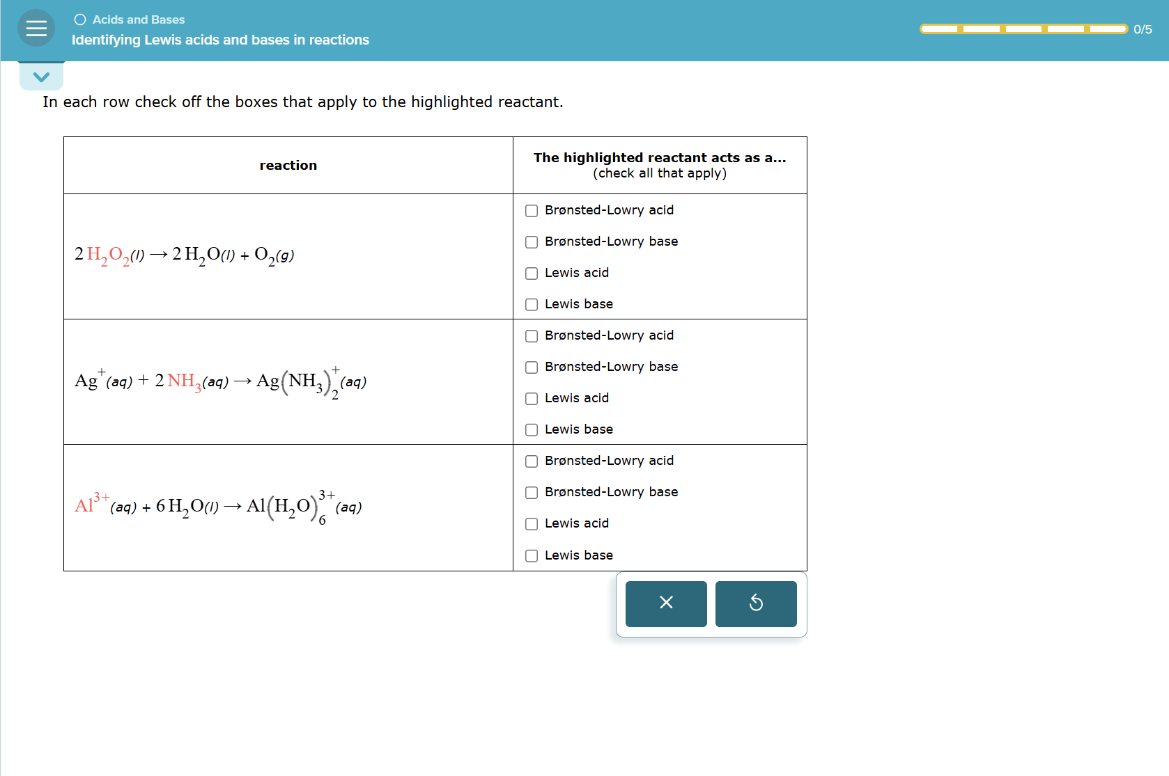 Solved In each row check off the boxes that apply to the | Chegg.com