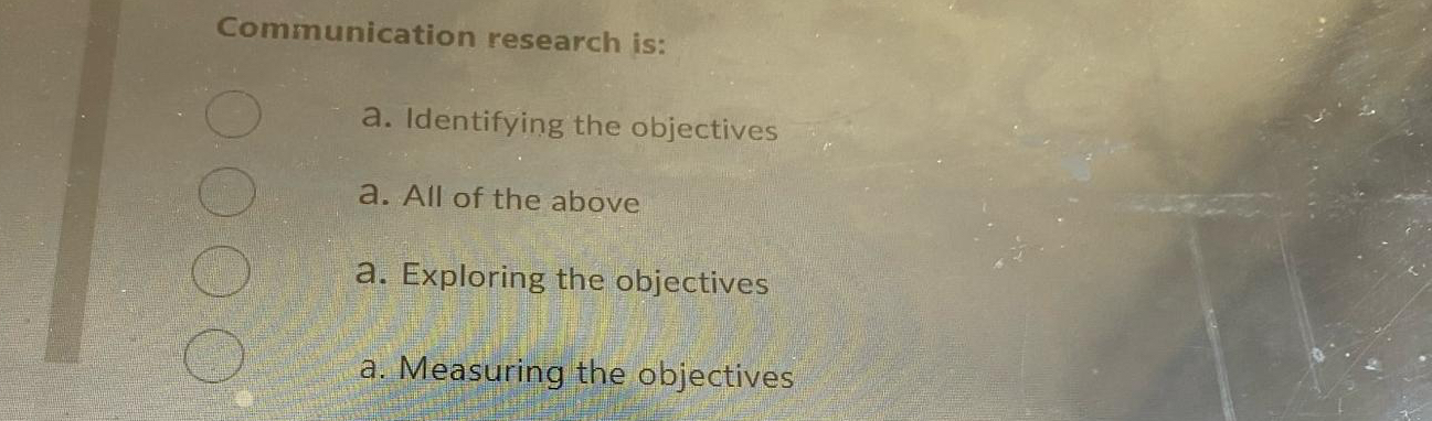 Solved Communication research is:a. ﻿Identifying the | Chegg.com