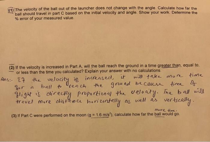 Solved Part A: Launching a Projectile Horizontally (1) | Chegg.com
