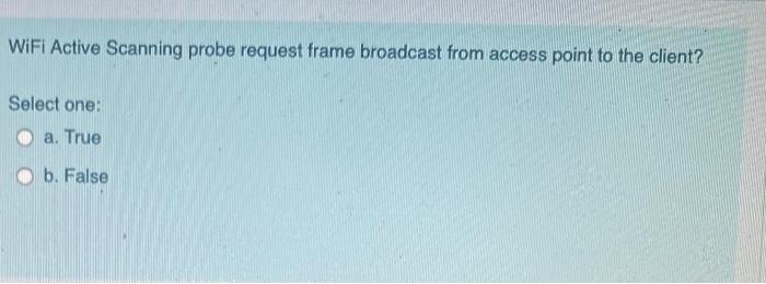 Solved WiFi Active Scanning probe request frame broadcast | Chegg.com