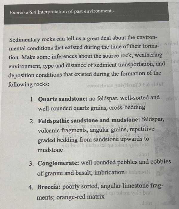 Solved Exercise 6.4 Interpretation of past environments | Chegg.com