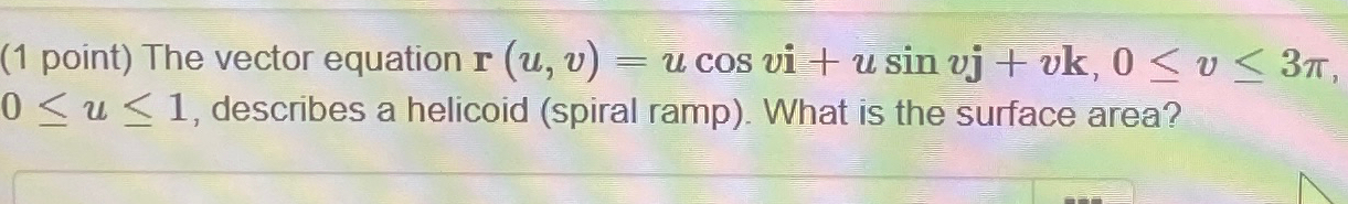 Solved (1 ﻿point) ﻿The vector equation | Chegg.com